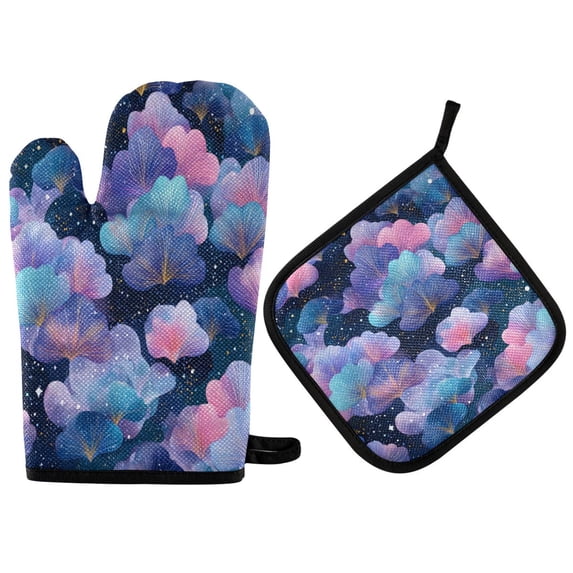 2PCS Pot Holders and Oven Mitts Sets Cooking Gloves Kitchen Gloves Heat ...
