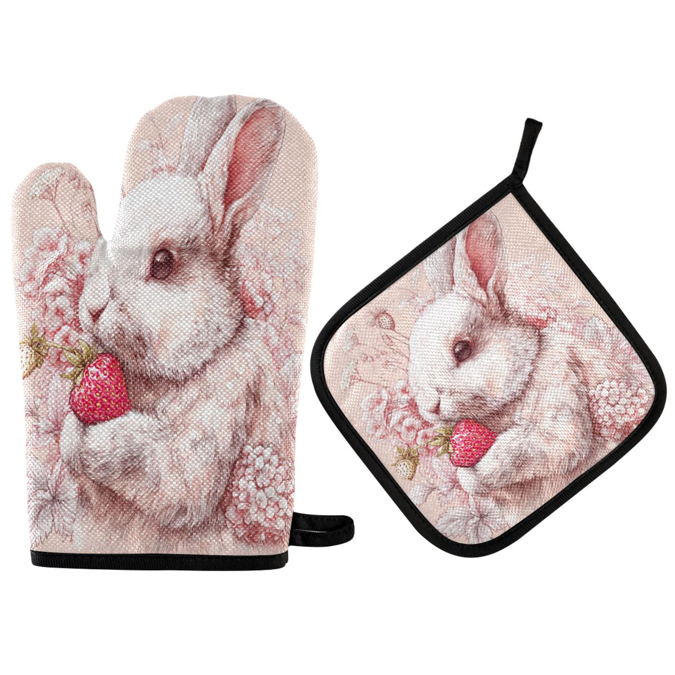 2PCS Pot Holders and Oven Mitts Sets Cooking Gloves Kitchen Gloves Heat ...
