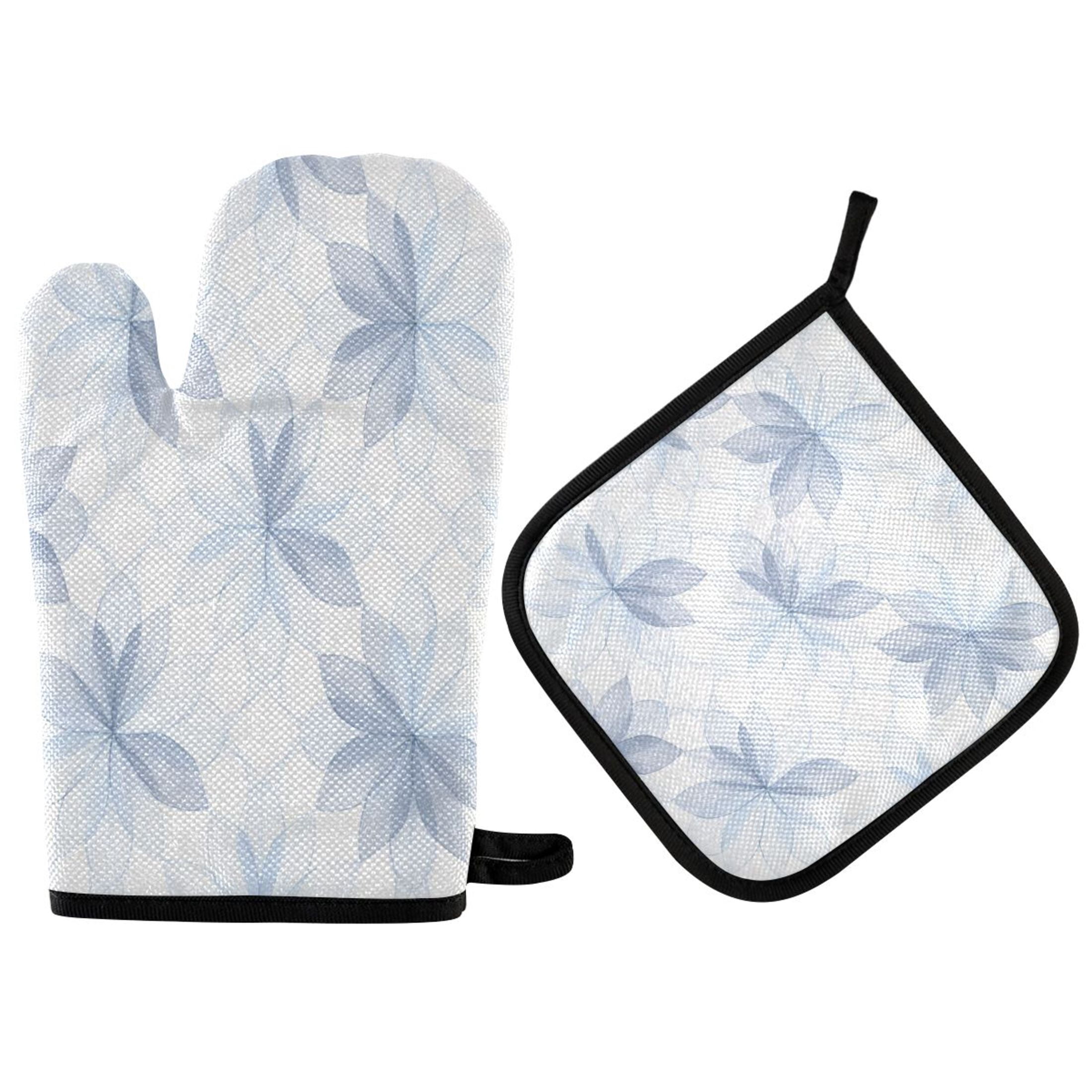 2PCS Pot Holders and Oven Mitts Sets Cooking Gloves Kitchen Gloves Heat ...