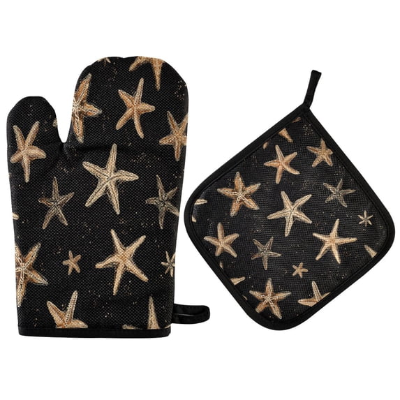 2PCS Pot Holders and Oven Mitts Sets Cooking Gloves Kitchen Gloves Heat ...