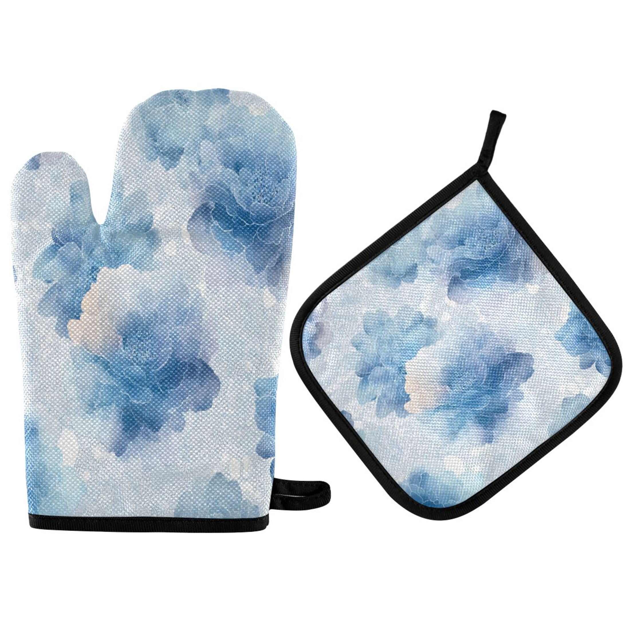 2PCS Pot Holders and Oven Mitts Sets Cooking Gloves Kitchen Gloves Heat ...