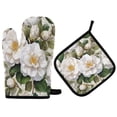 2PCS Pot Holders and Oven Mitts Sets Cooking Gloves Kitchen Gloves Heat ...