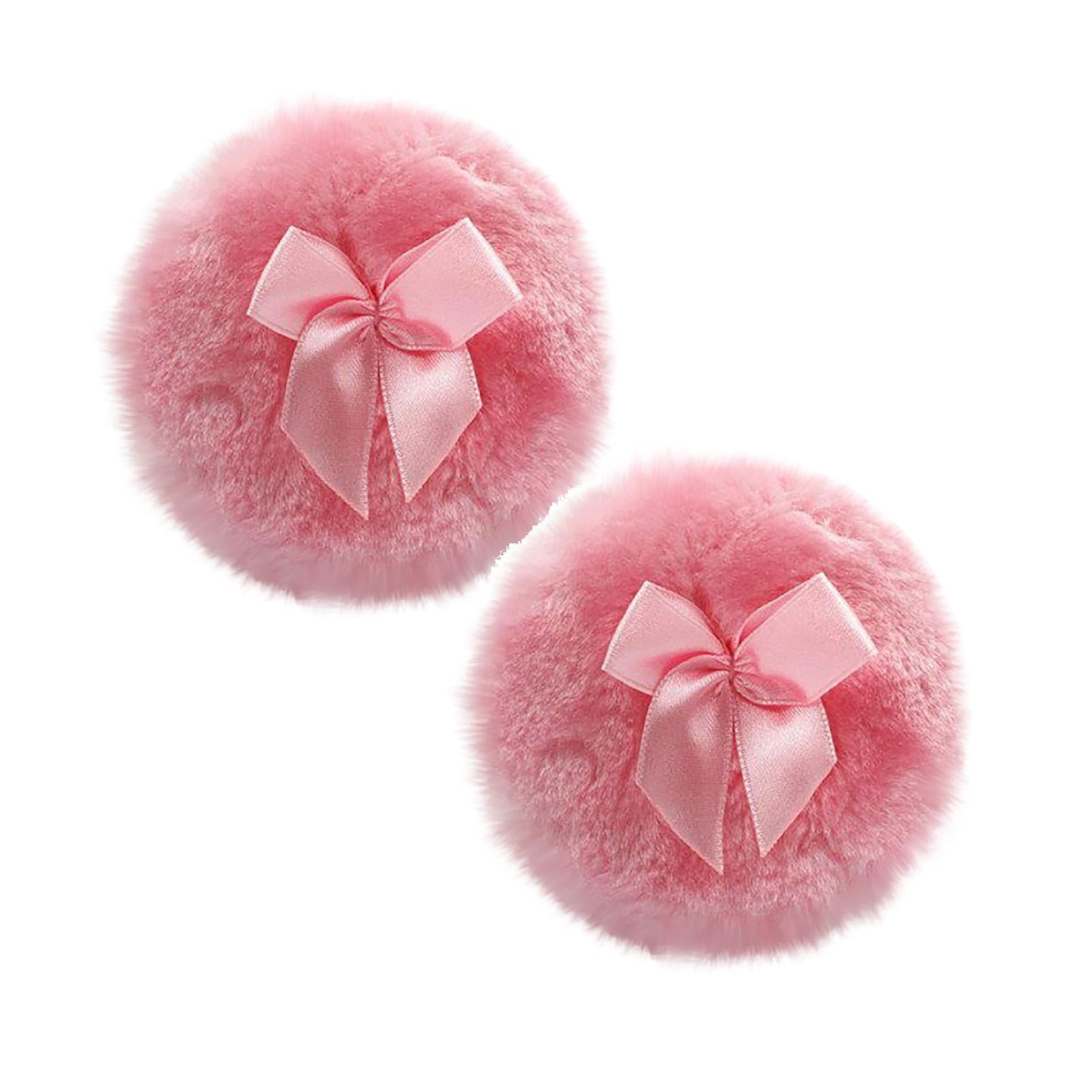 2PCS Powder Puff Powder Puff Baby Glitter Round Bow Knot Body,Makeup ...