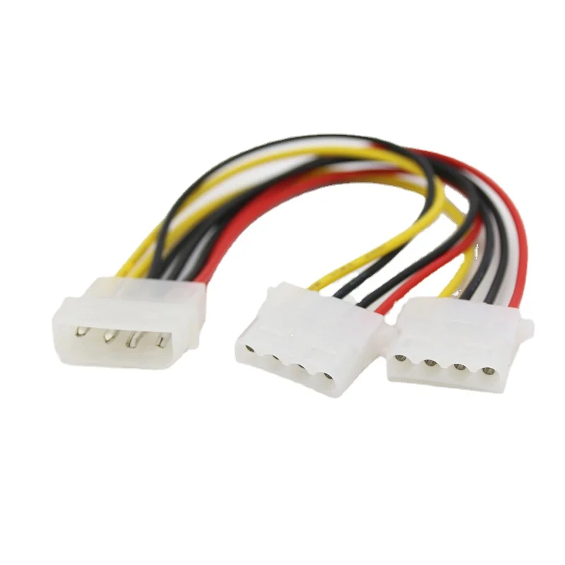 2PCS Power Splitter Cable Adaptor 4 Pin Molex Male Power To 2x IDE 4 ...