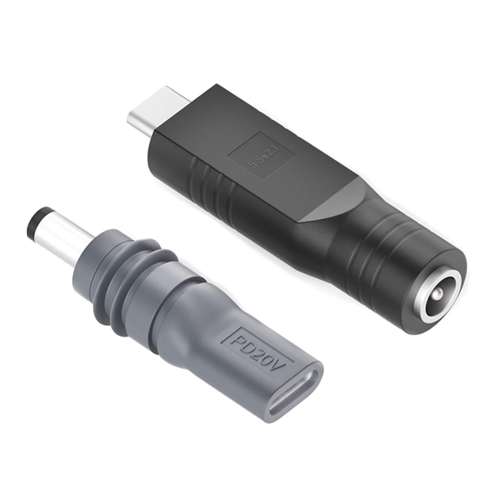2PCS Powerful DC5521 to USB C Adapters for Fast Charging Devices 100W ...