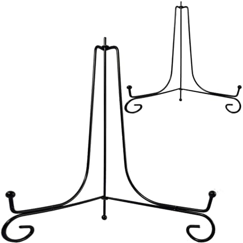 2PCS Premium Black Iron Plate Stands for Display 10 Inch, Decorative ...