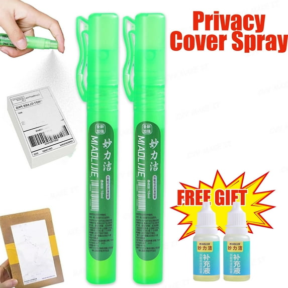 2PCS Privacy Cover Spray Portable Privacy Information Coverage Fluid ...