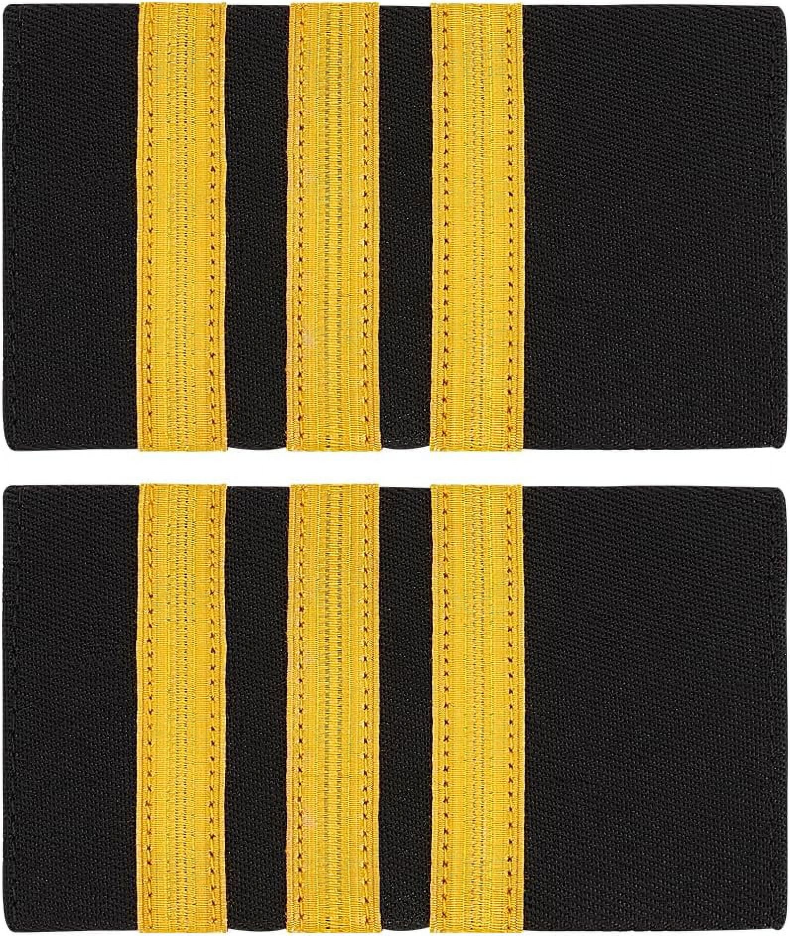2PCS Professional Pilot Uniform Epaulets Epaulets with Three Gold ...