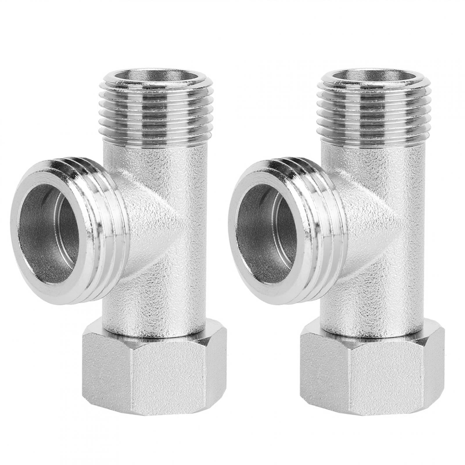 2PCS Pure Copper T Shape 3 Way Connector Valve Toilet Diverter Valve ...