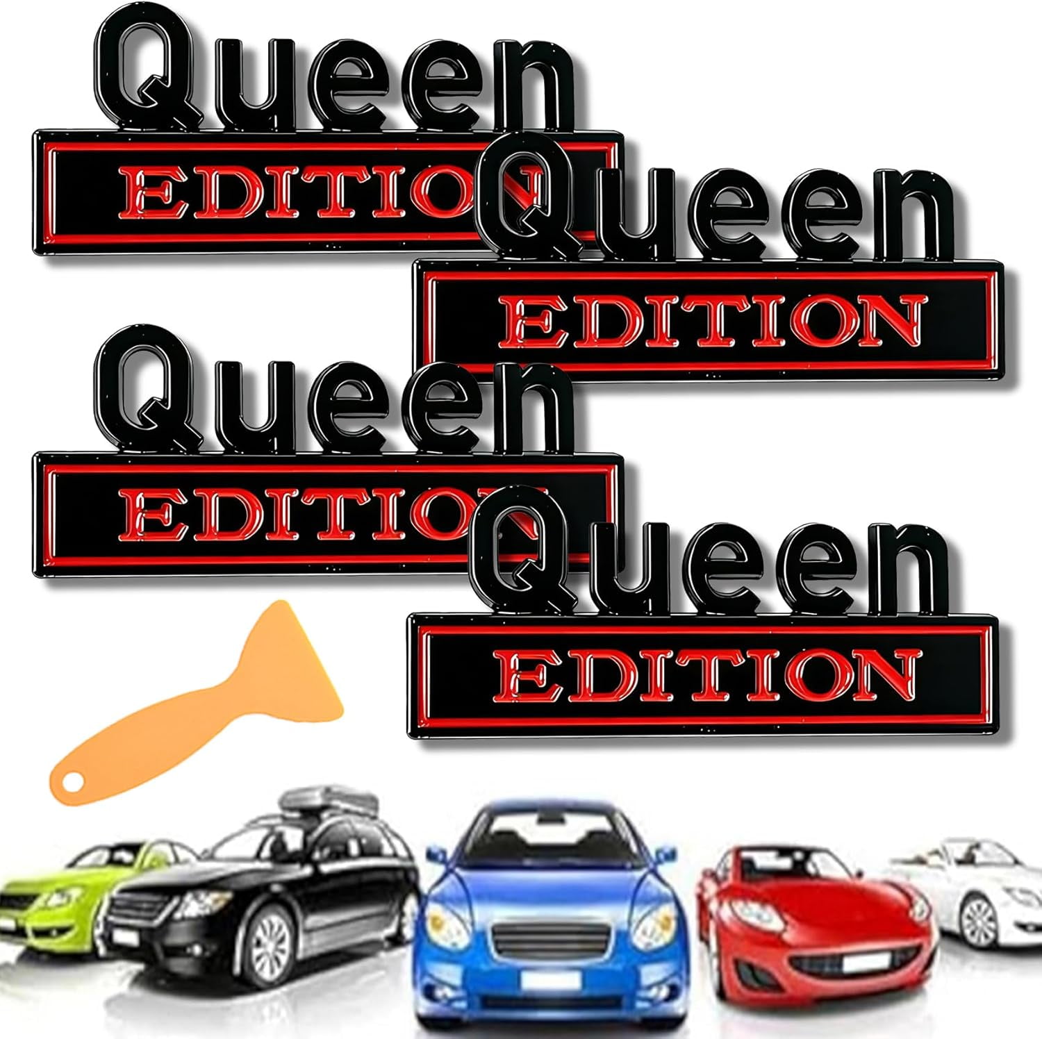 2PCS Queen Edition 3D Emblem Sticker - Premium Automotive Funny Decals ...
