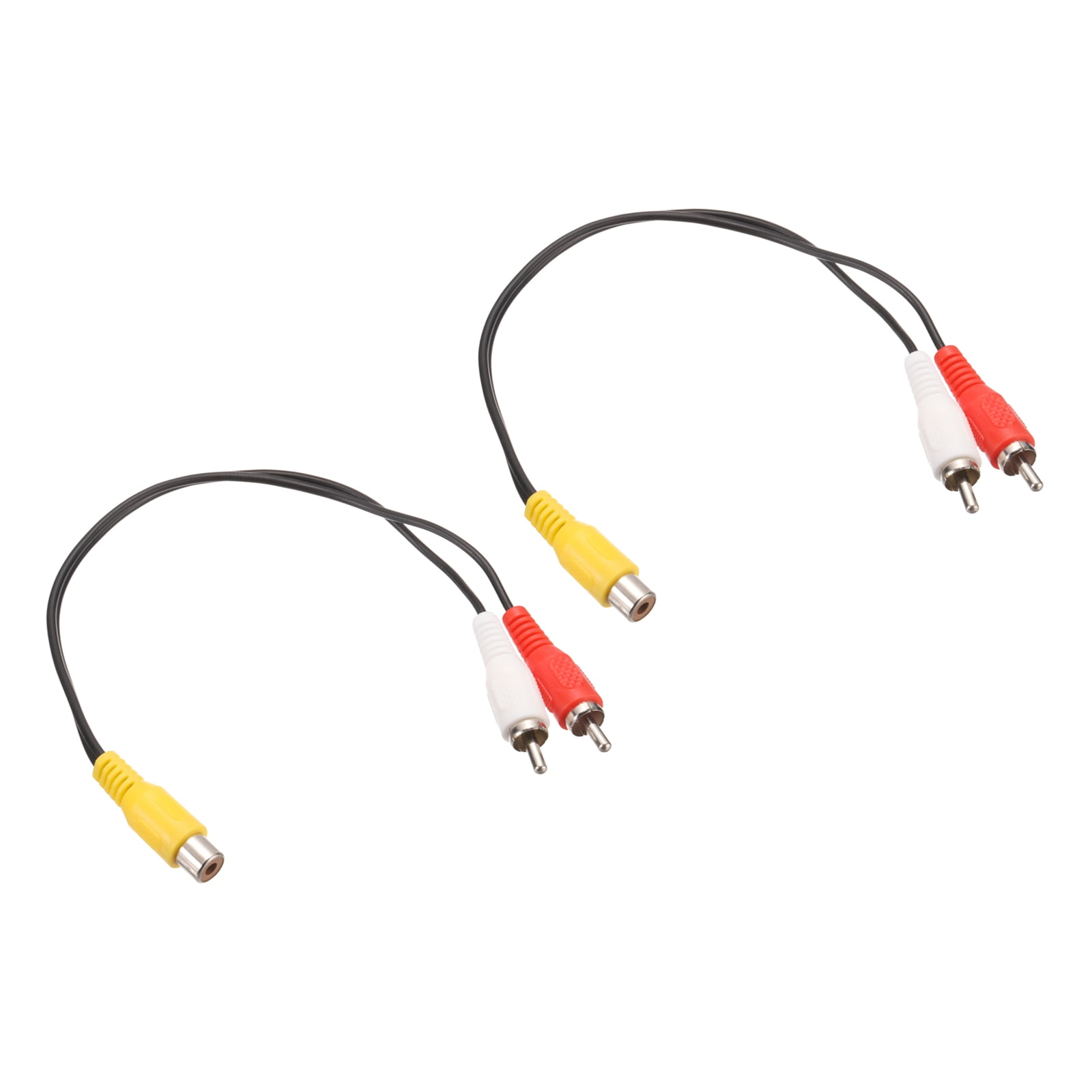 2PCS RCA Y Cable, RCA Splitter 1 Female 2 Male Stereo Audio Cable Y ...