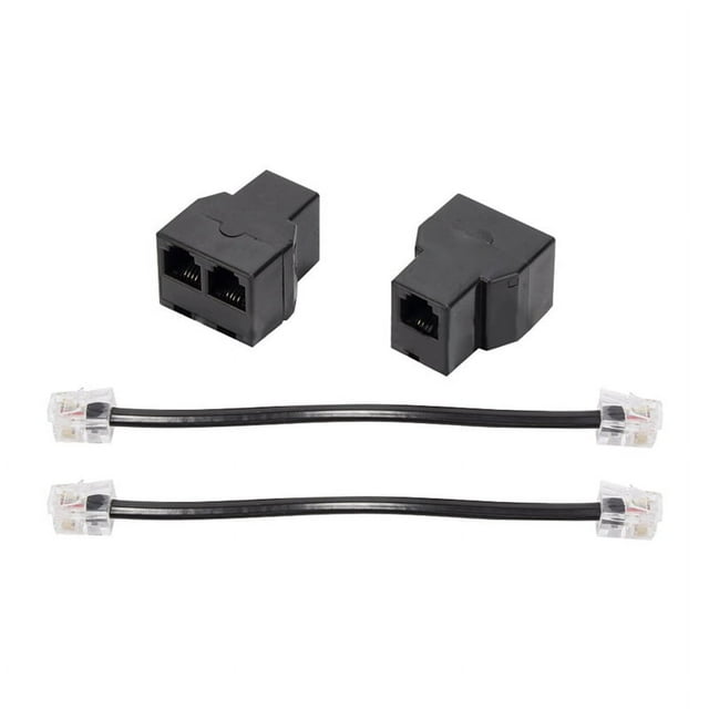 2PCS RJ11 Telephone Cable Splitter 15cm 6P4C 2 Ports Adapter - Walmart.com
