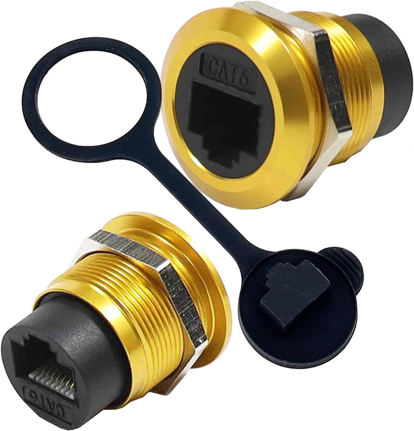 2PCS RJ45 Panel Mount Connector, CAT6 Ethernet LAN Pass Through Coupler ...