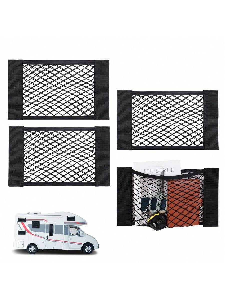 2PCS RV Cargo Storage Mesh Net, Elastic Stretchable Netting Pocket With ...