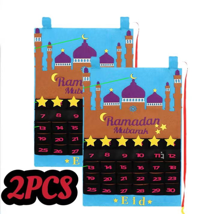 2PCS Ramadan Decorations Ramadan Countdown Calendar for Kids : Eid ...