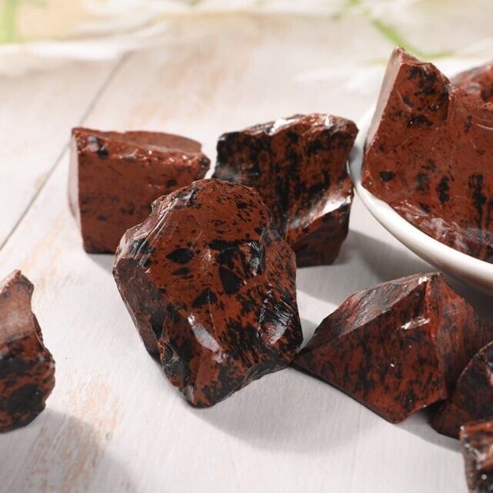 2PCS Raw Rough Mahogany Obsidian Chunk Healing Energy Crystal Mineral ...