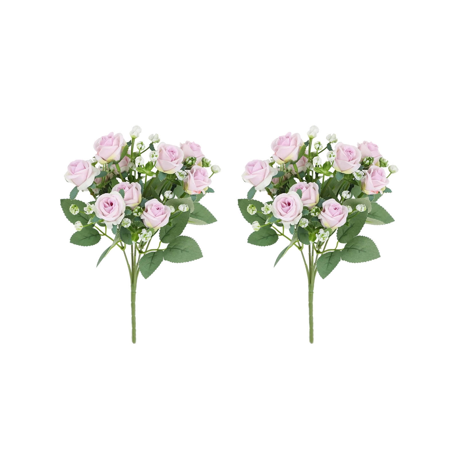 2PCS Realistic Silk Peach Roses Bouquet Artificial Wedding Table ...