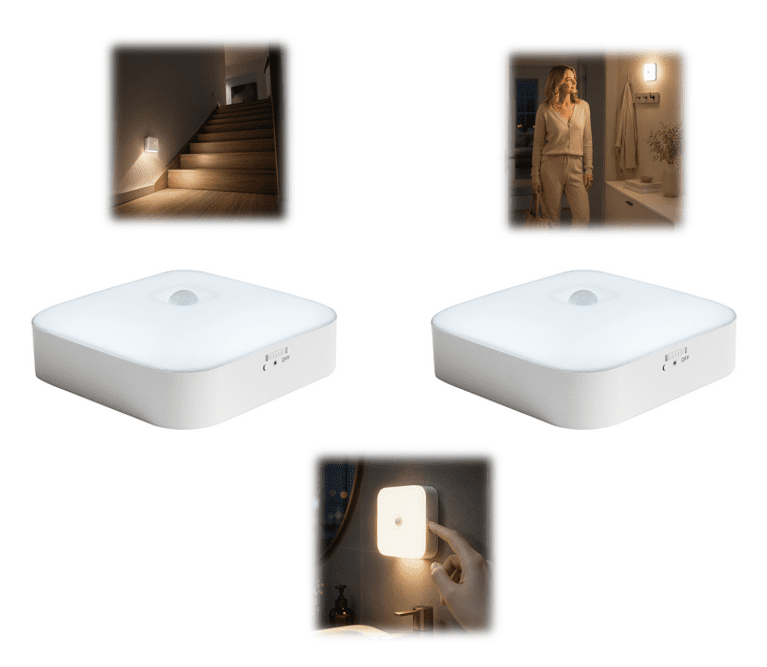 2PCS Rechargeable Ceiling Light, Motion Sensor Ceiling Light, 3 Color ...