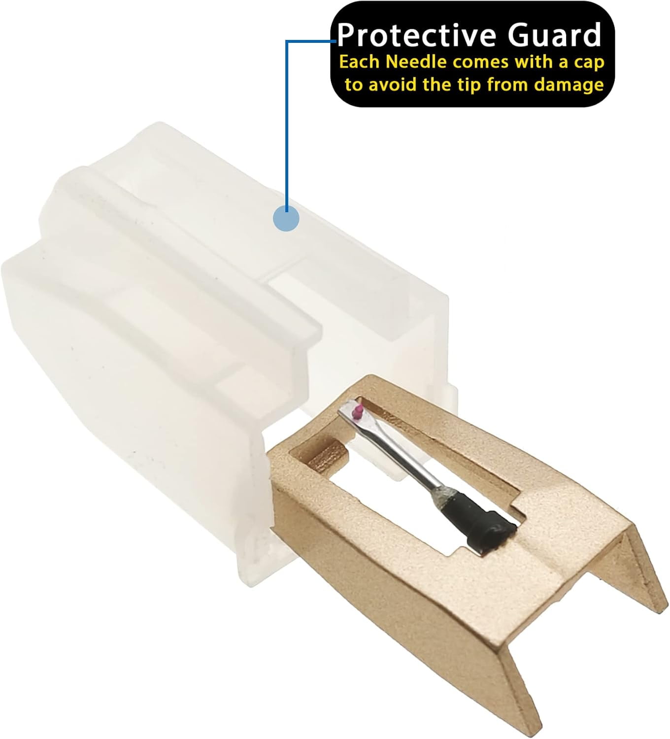 2PCS Record Player Needle, Upgraded Golden Record Needle Diamond ...