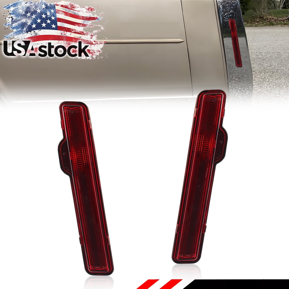2PCS Red Lens Rear Bumper Fender Light Reflector Lights Side Marker ...