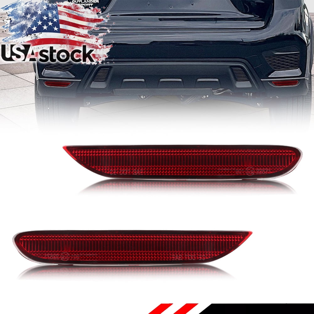 2PCS Red Lens Rear Bumper Reflector Lights Tail Light Rear Light Brake ...