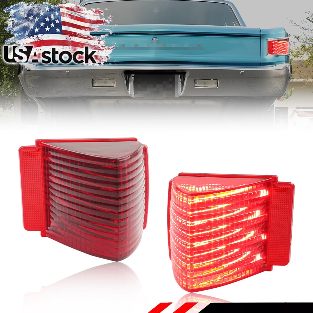 2PCS Red Lens Rear Bumper Reflector Lights Tail Light Rear Light Brake ...