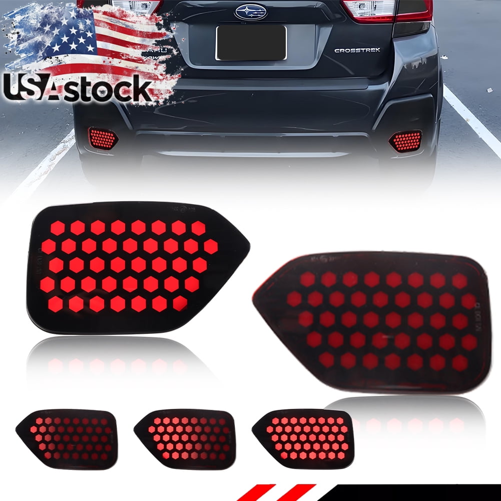 2PCS Red Lens Rear Bumper Tail Light Reflector Light Rear Light Brake ...