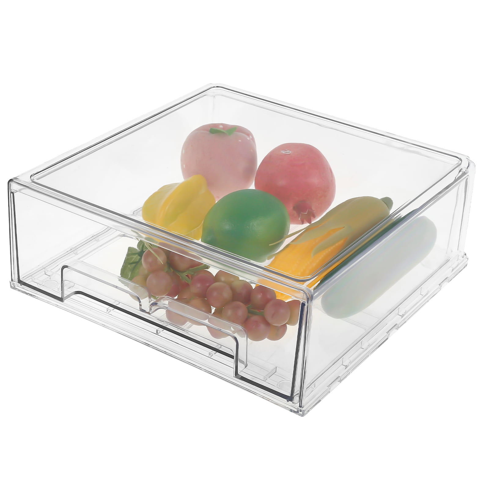 2PCS Refrigerator Drawers Stackable Fridge Organizer Bins Pull Out ...