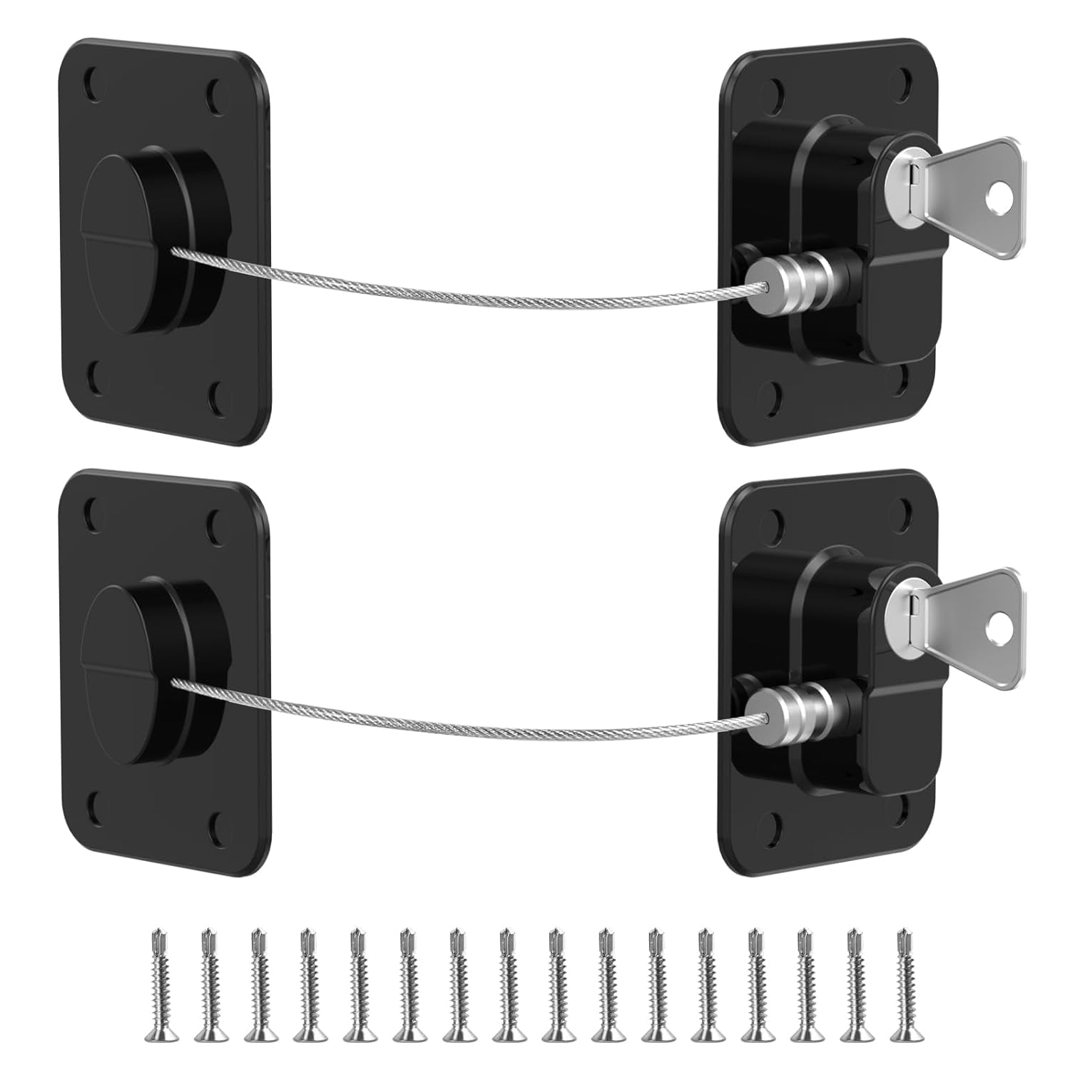 2PCS Refrigerator Lock for Kids with Adhesive, Freezer Latch with Keys ...