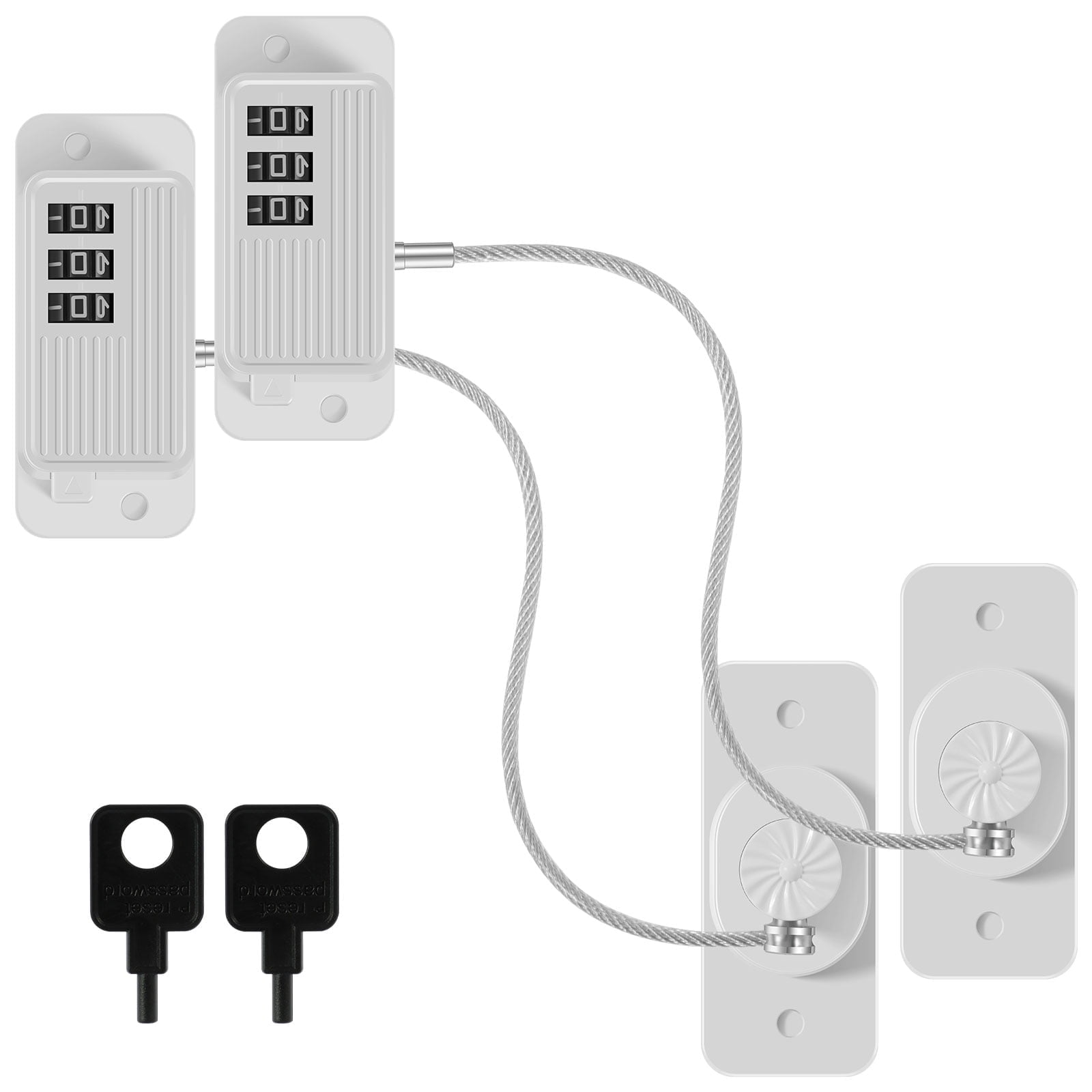2PCS Refrigerator Lock, Self Adhesive Fridge Combination Lock, Child ...