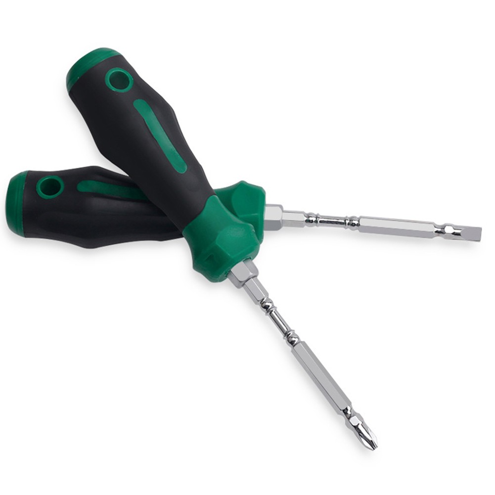 2PCS Removable Magnetic Double-Head Slotted Cross Screwdriver, Non-Slip ...