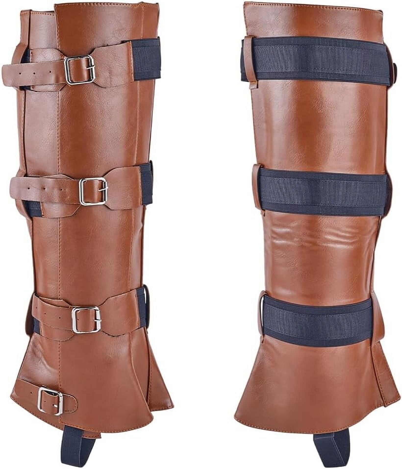 2PCS Renaissance Covers Medieval Leather Leg Armor Retro Steampunk ...