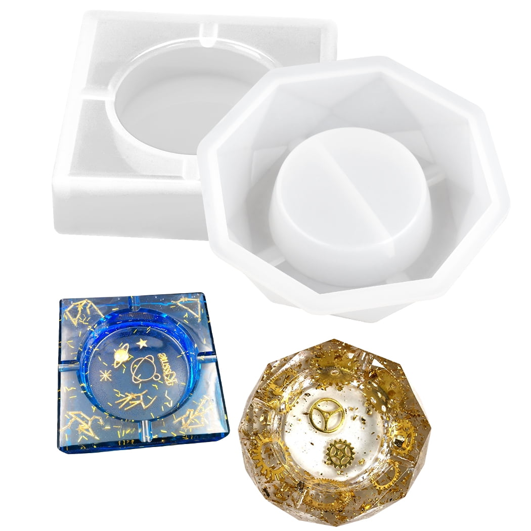2PCS Resin Casting Ashtray Molds Resin Casting Mold Kit Silicone Mold ...