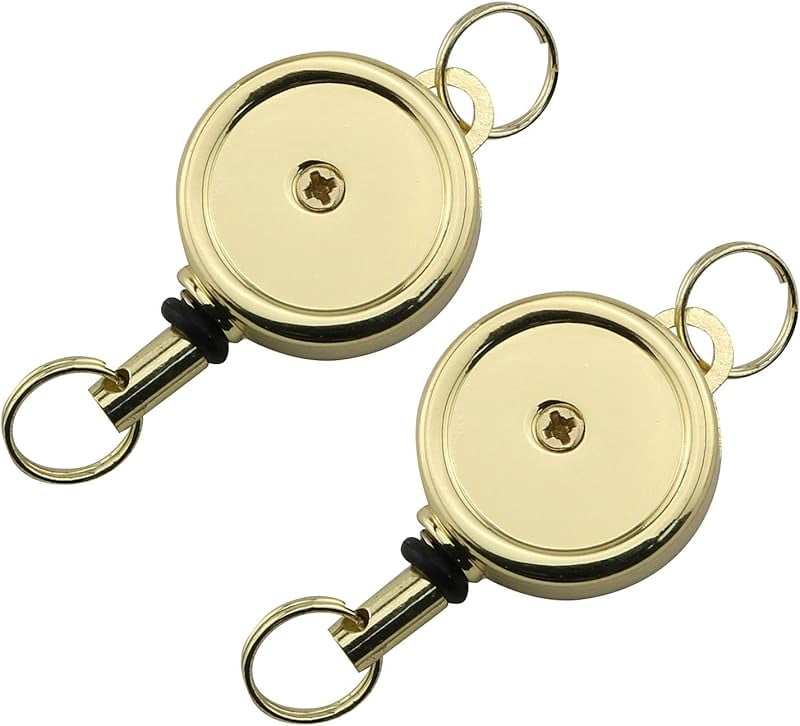 2PCS Retractable Key Chain Zinc Alloy High Resilient Stretch Key Ring ...