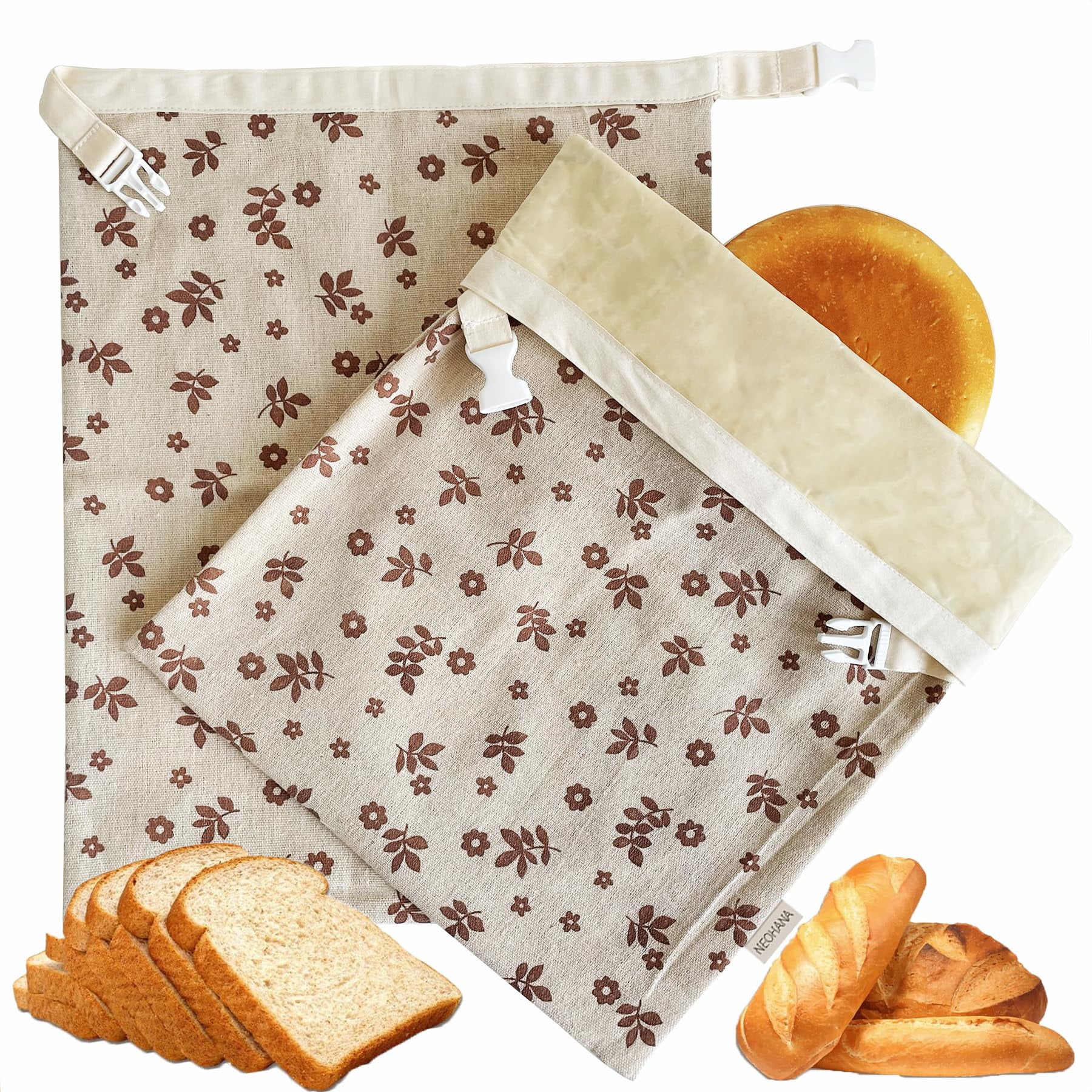2PCS Reusable Beeswax Bread Bags for Homemade Sourdough Bread - Keep ...