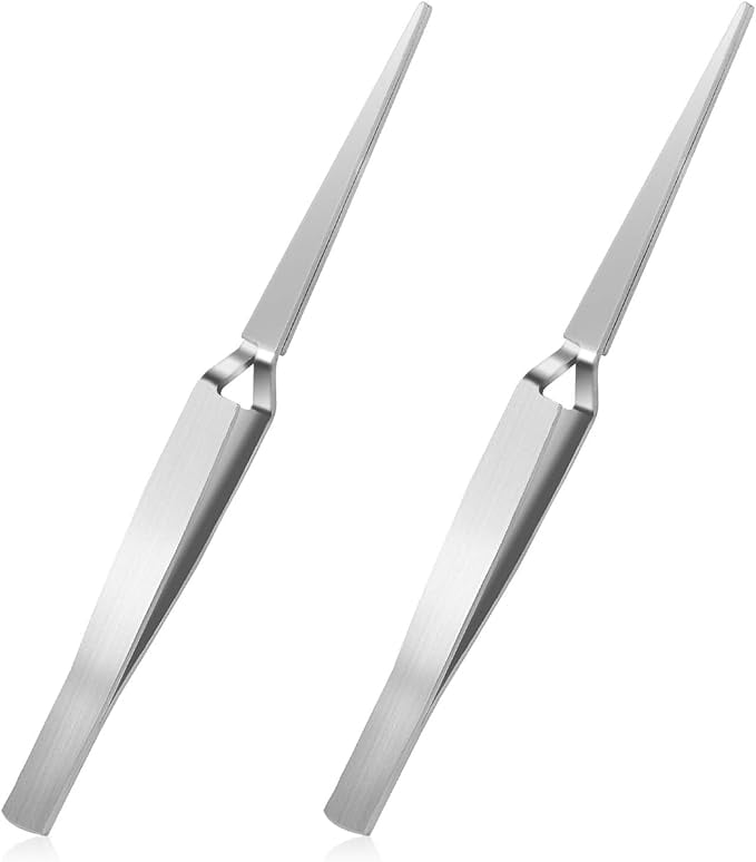 2PCS Reverse Tweezers for Crafting Locking Tweezers Jewelry Gem Cross ...