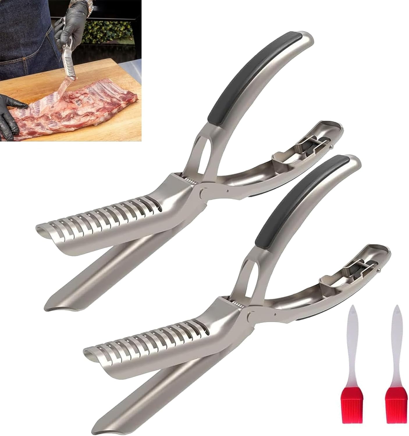 2PCS Rib Membrane Remover Stainless Steel Tool Kit, Ultimate Rib Prep ...