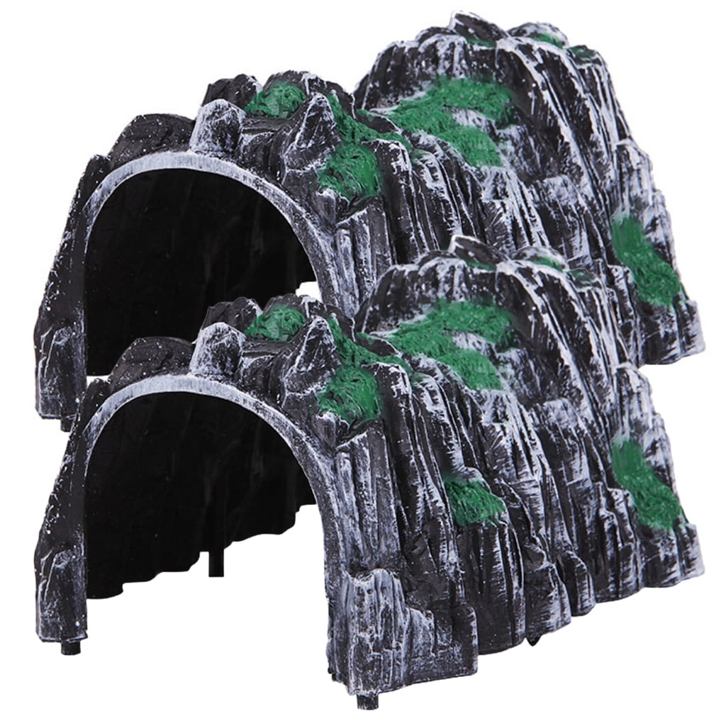 2PCS Rock Cave Design Scene Tunnel Model Sculpture for Miniature Train ...