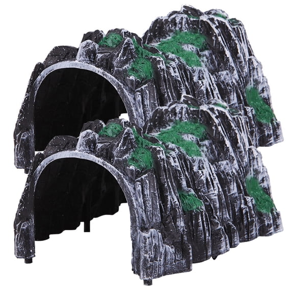 2PCS Rock Cave Design Scene Tunnel Model Sculpture for Miniature Train ...