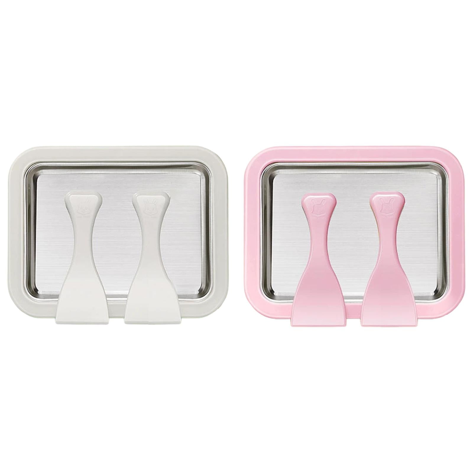 2PCS Rolled Ice Cream Maker Kit, At-Home Rolled Ice Cream Tray with 4 ...