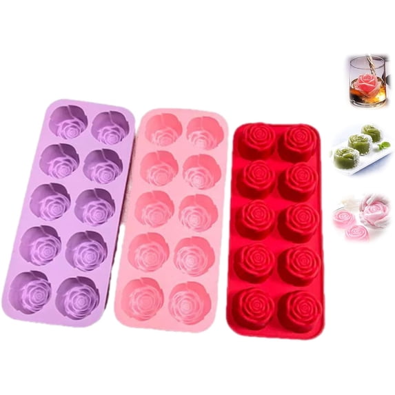 2PCS Rose Silicone Mold for Chocolate, Rose Mold Silicone for Chocolate ...