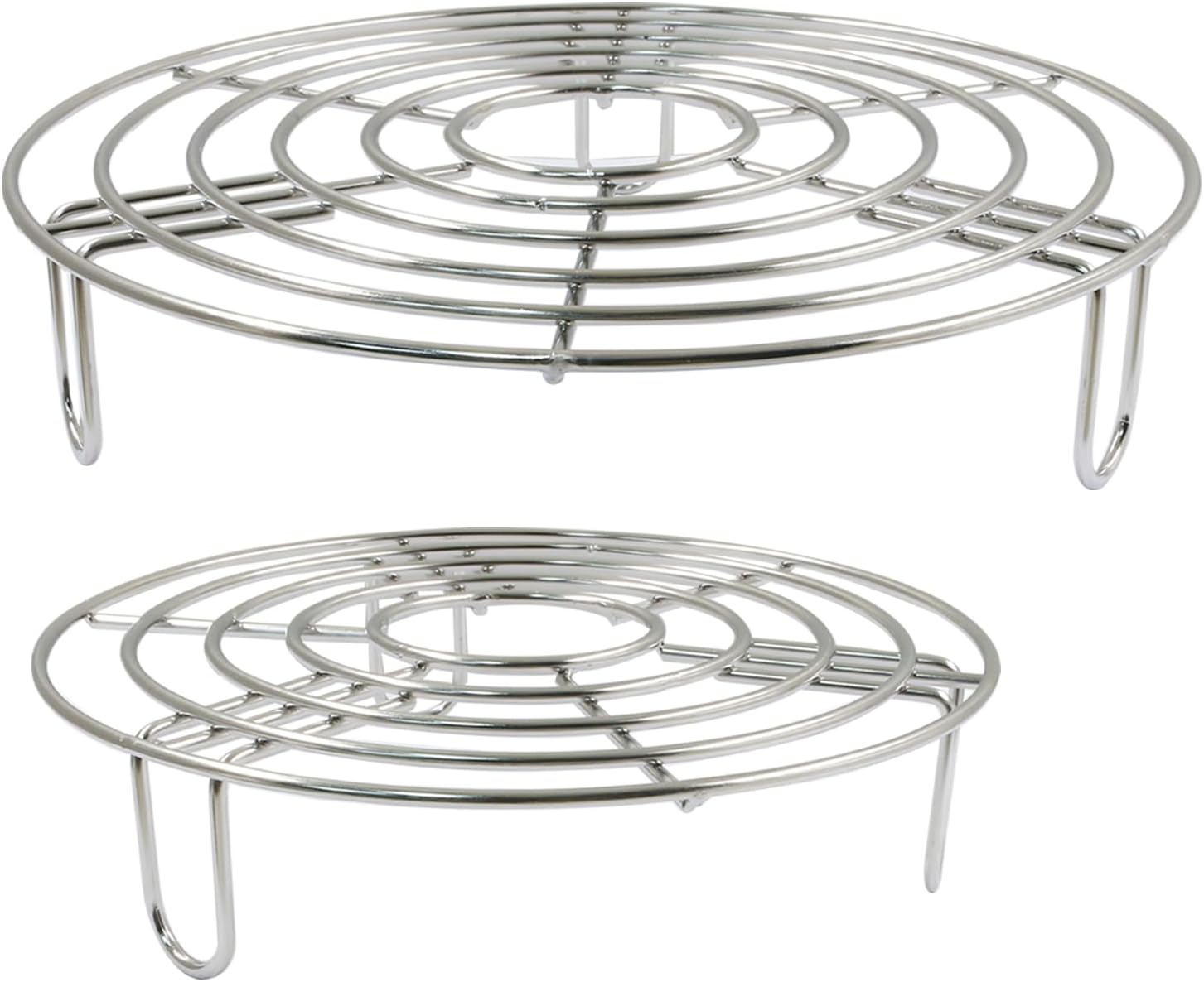 2PCS Round Cooling Racks Stainless Steel Steamer Rack Roasting Rack ...