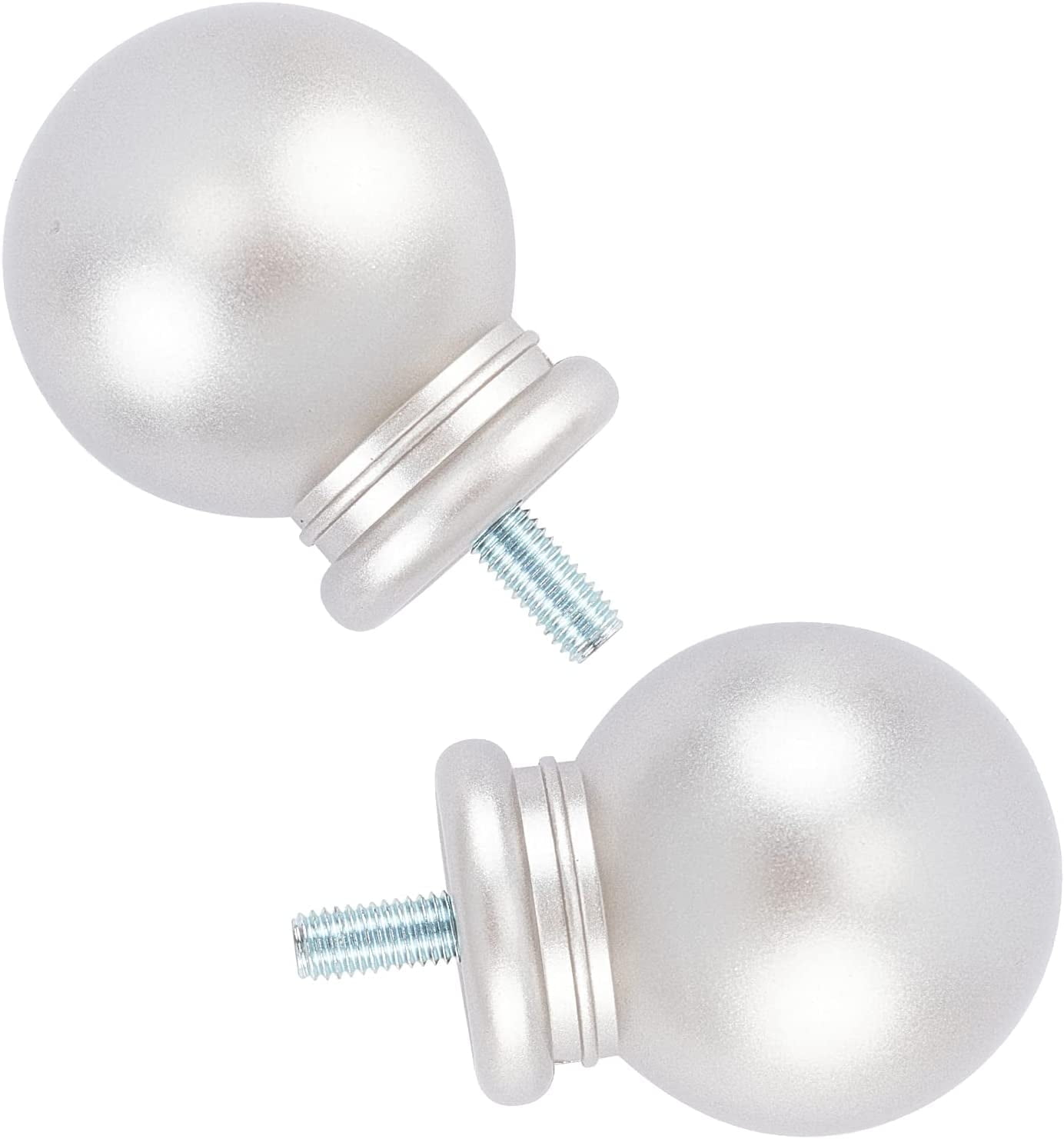 2PCS Round Curtain Rod Finials, Black Drapery Pole Ball End Caps, 5/8 ...