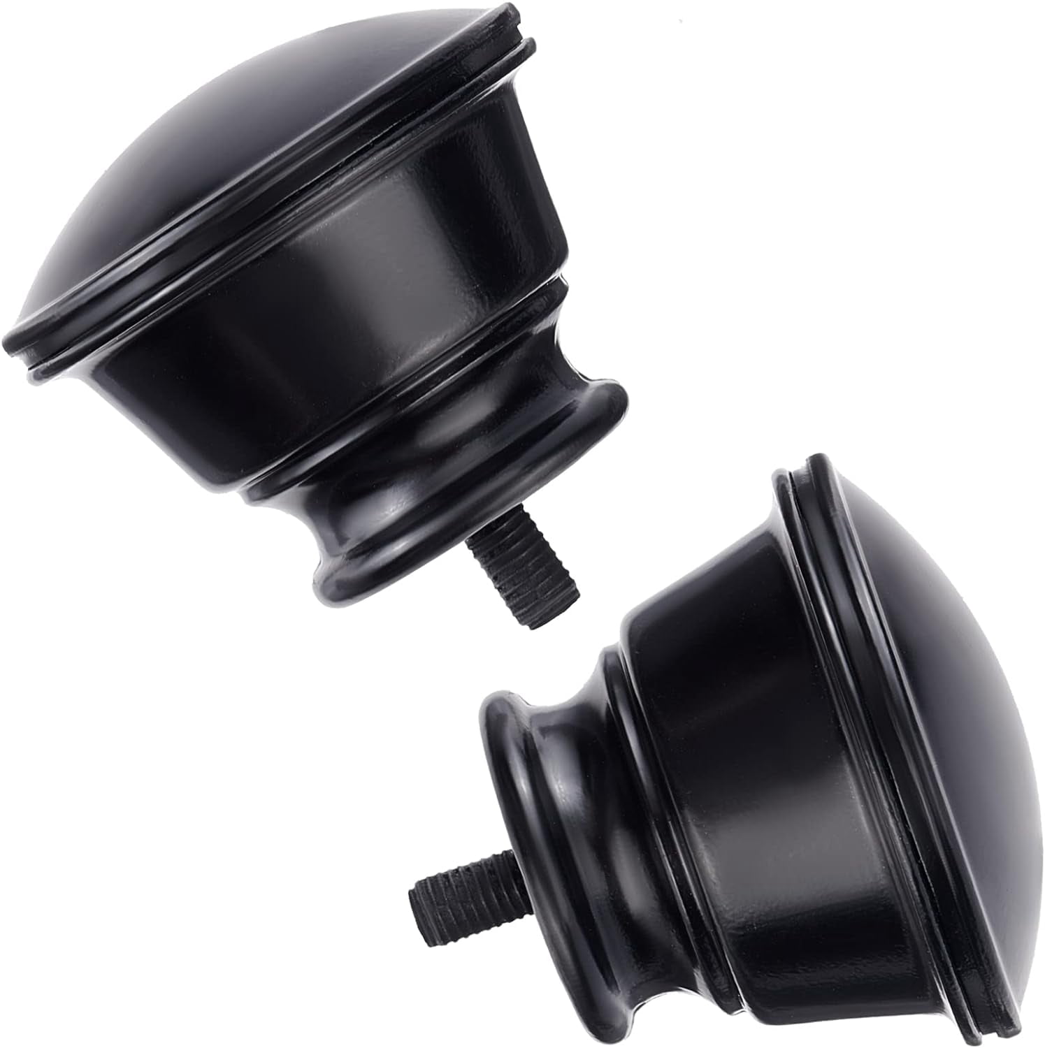 2PCS Round Curtain Rod Finials Replacement Finials Drapery Pole Ball ...