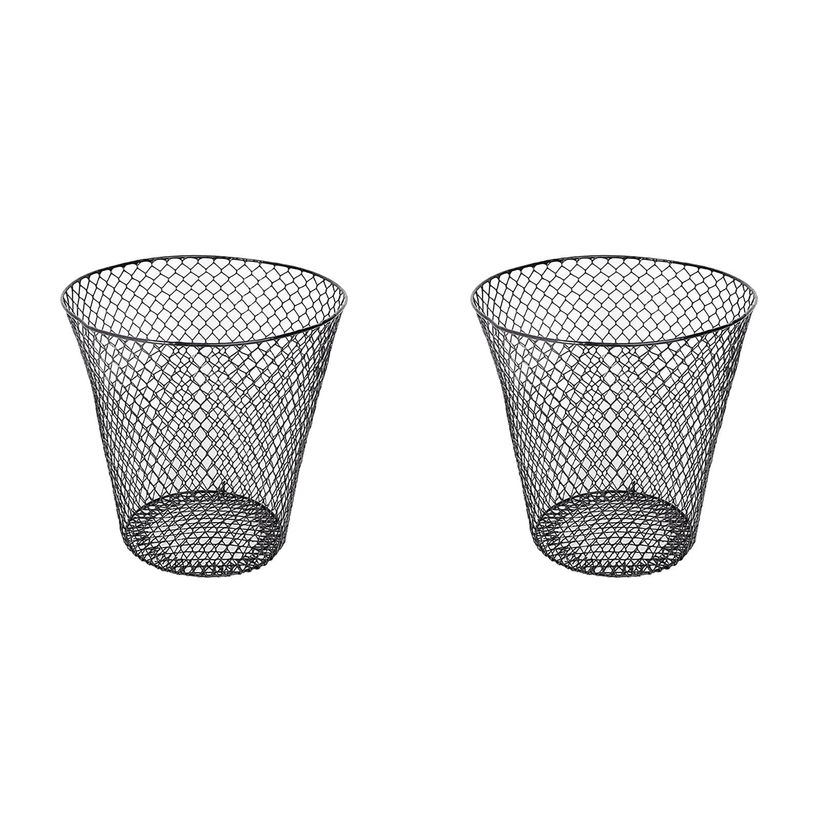2PCS Round Mesh Can - Lightweight Steel Wire Waste Basket with Open Top ...