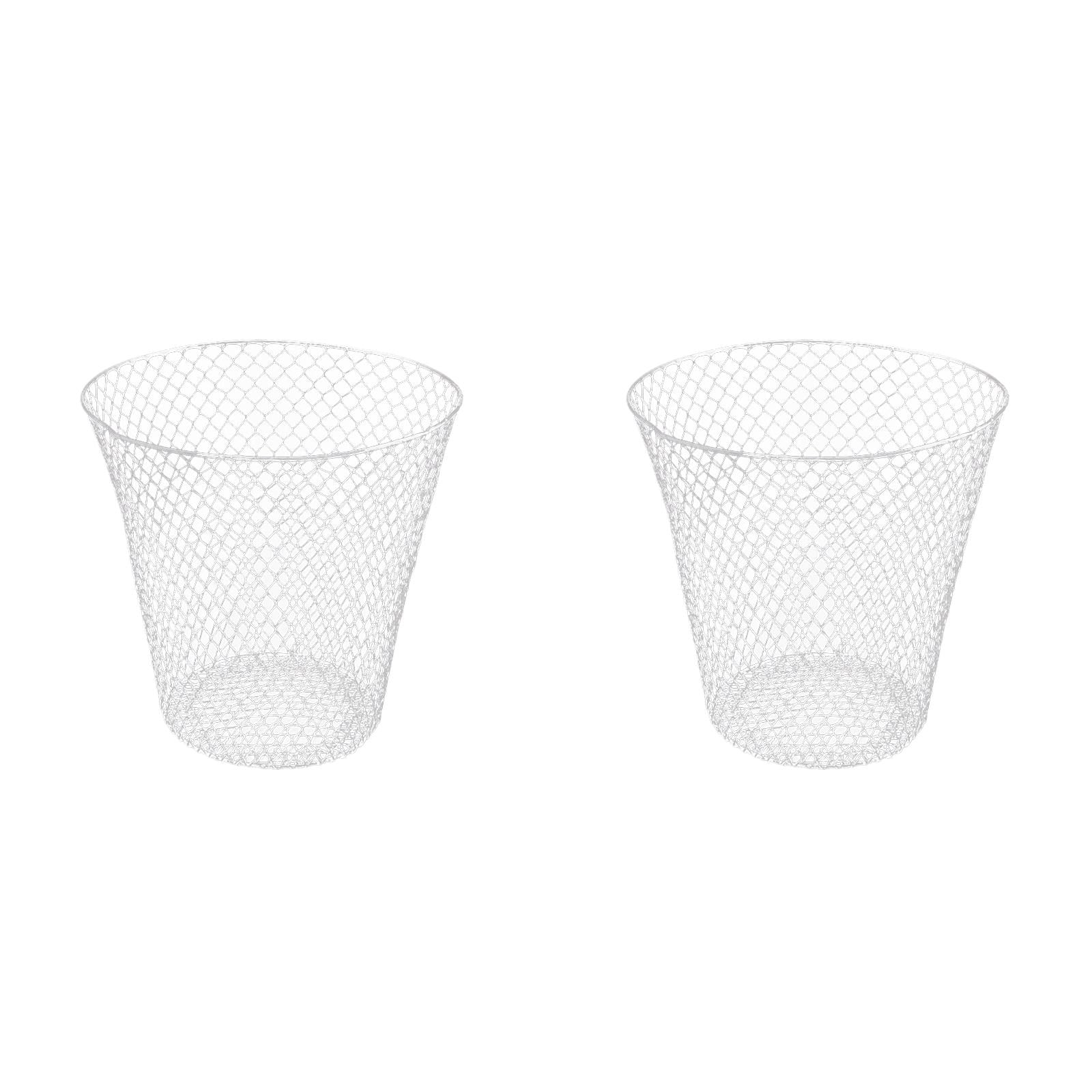 2PCS Round Mesh Can - Lightweight Steel Wire Waste Basket with Open Top ...