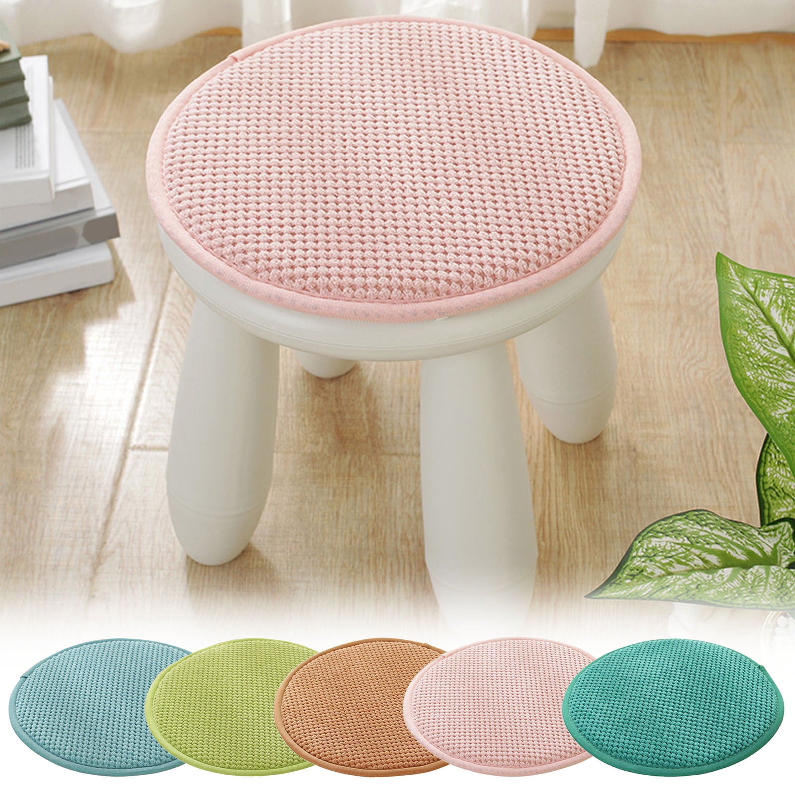 2PCS Round Stool Cushions for Dining Chairs,11.8 Inch Non-slip ...