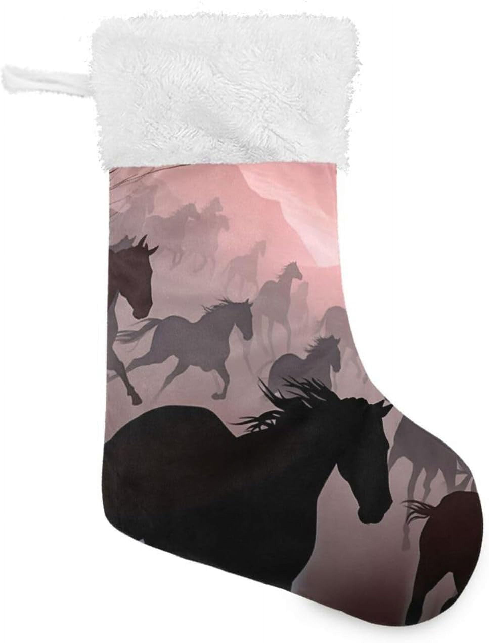 2PCS Running Horse Christmas Stockings Personalized 18”Large with Plush ...