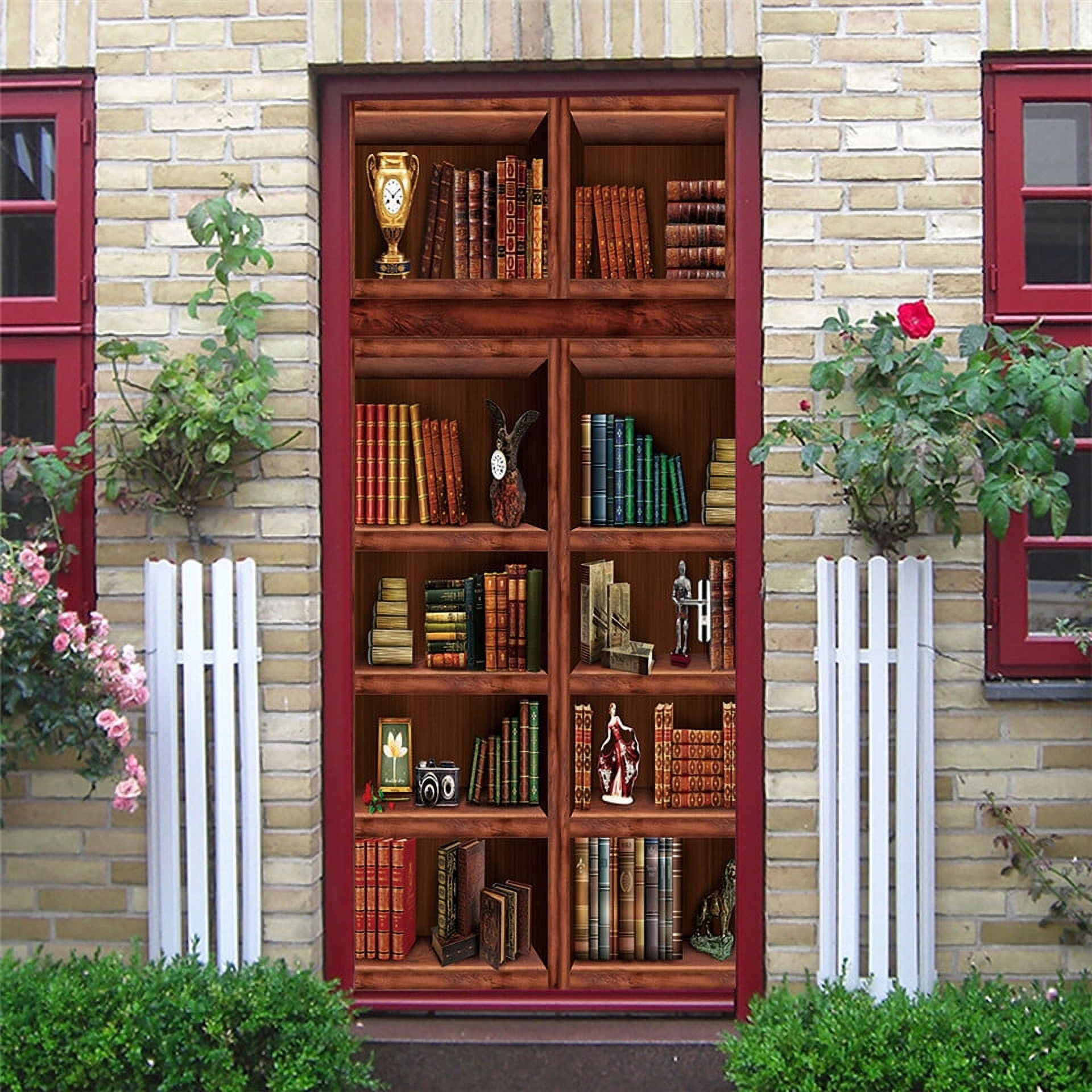 2PCS/SET Door Sticker PVC Self-adhesive Waterproof 3D Removable Home ...