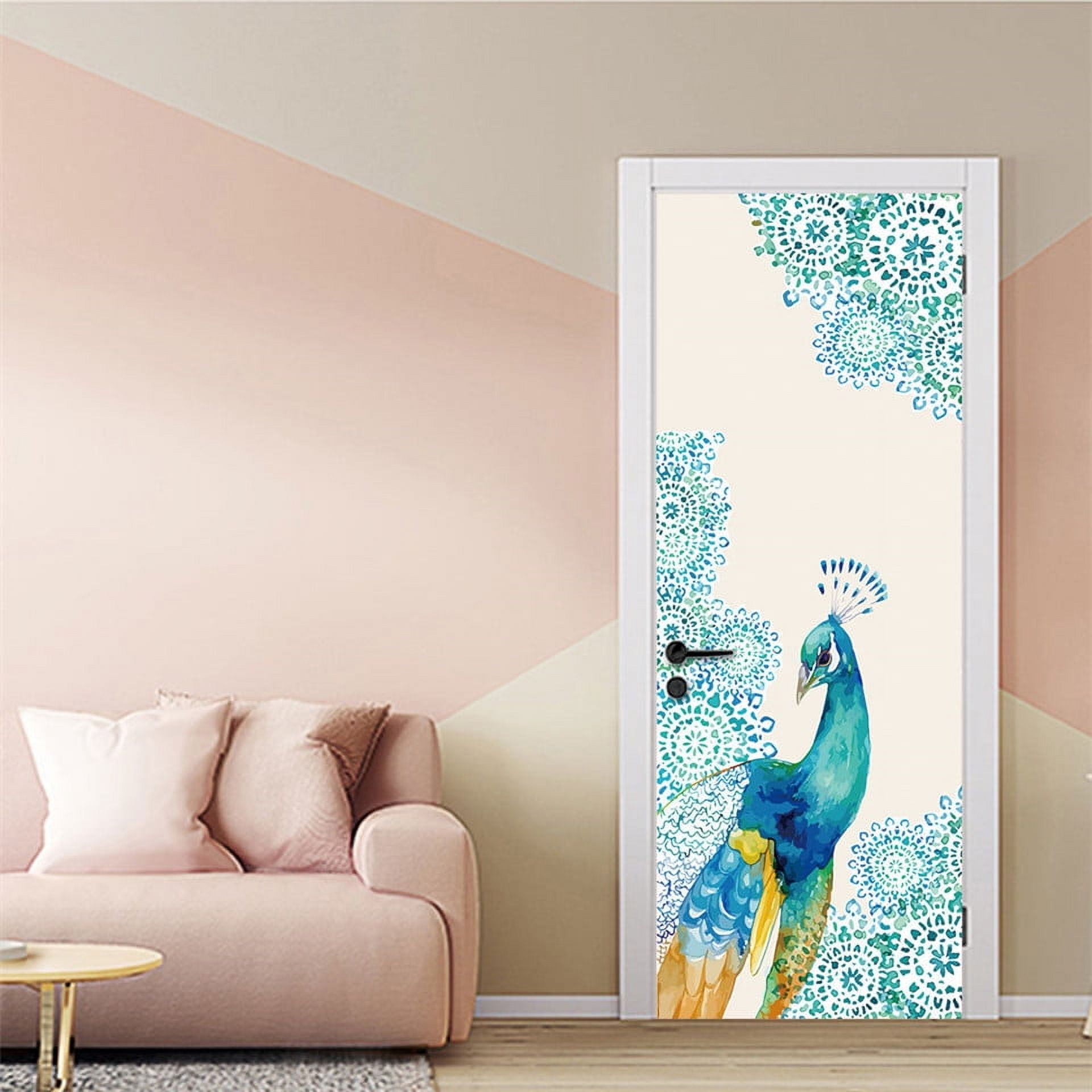 2PCS/SET Red Umbrella Door Sticker PVC Adhesive Waterproof Removable ...